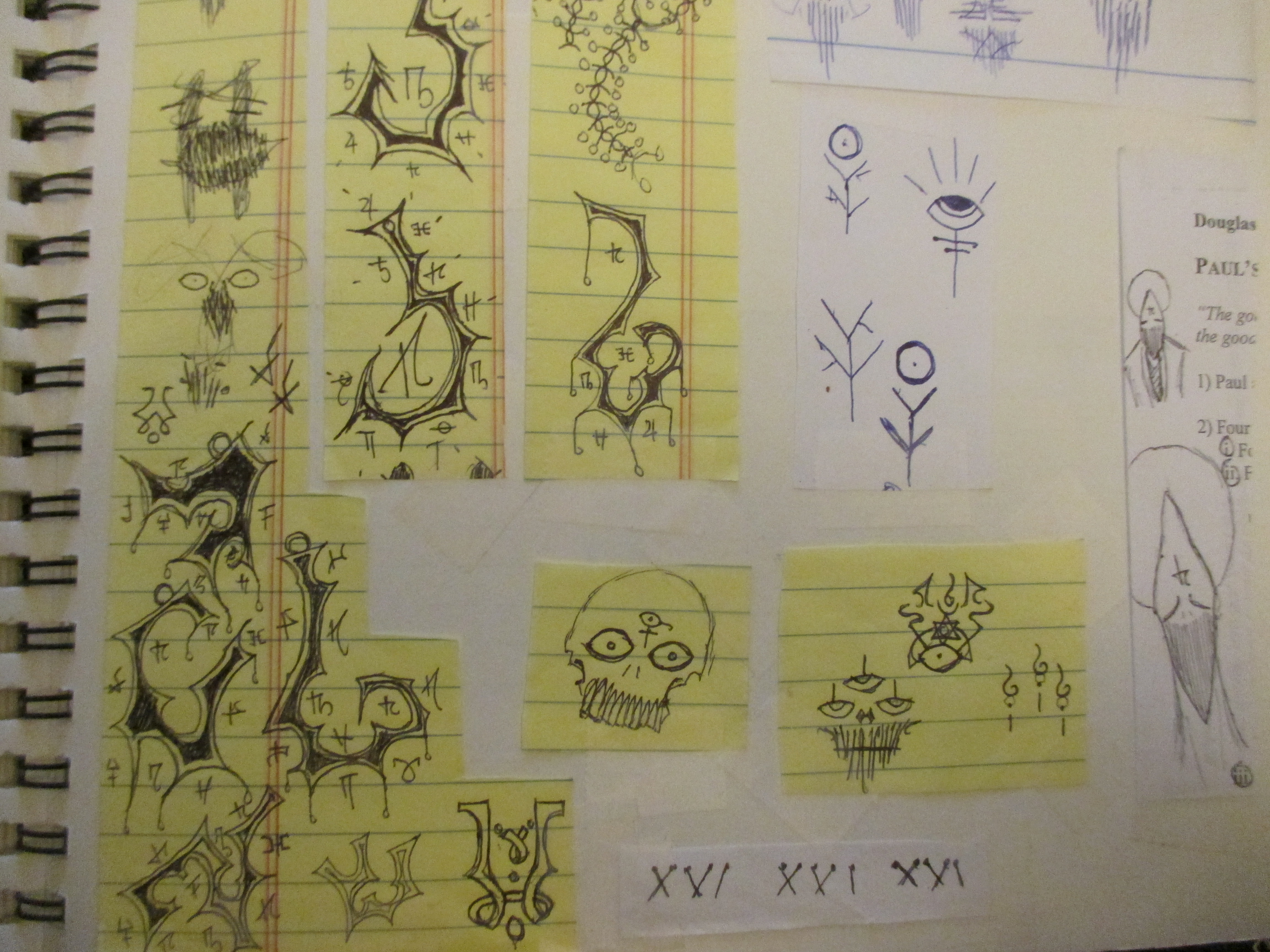 Sketches: Ritual Magic, Death Masks, and Helmets